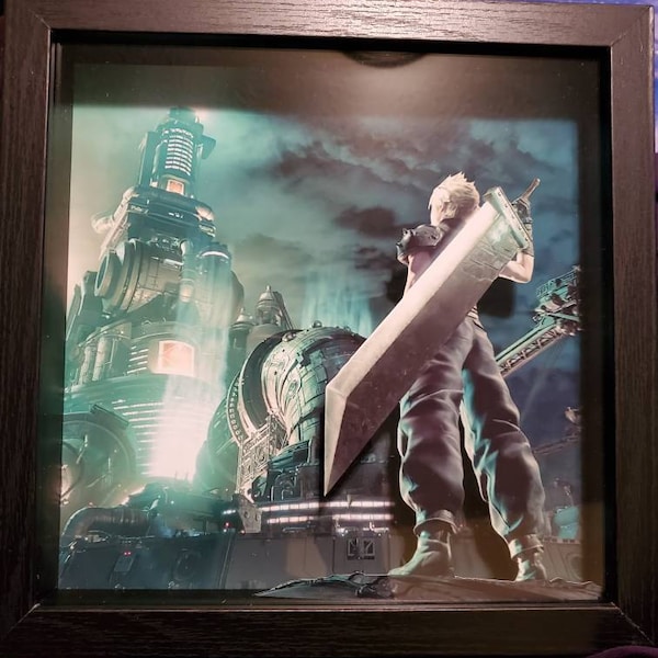 Final Fantasy VII Cloud 3D Shadow Box - Handmade Gamer Wall Art - Etsy
