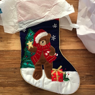 Personalised Teddy Bear Christmas Stocking - Etsy
