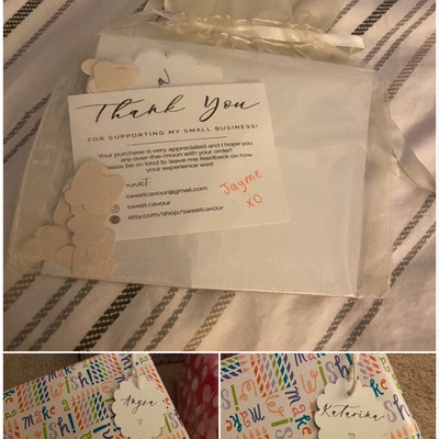 6 Custom Square Thank You Tags Birthday Tag Thank You Tag - Etsy Canada