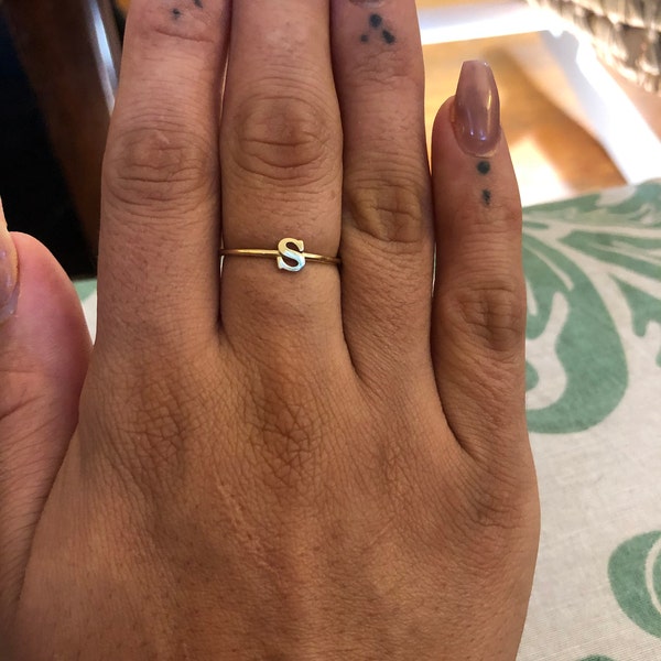 Gold Letter Ring / 14K Solid Gold / Letter Ring / Initial Gold Ring ...