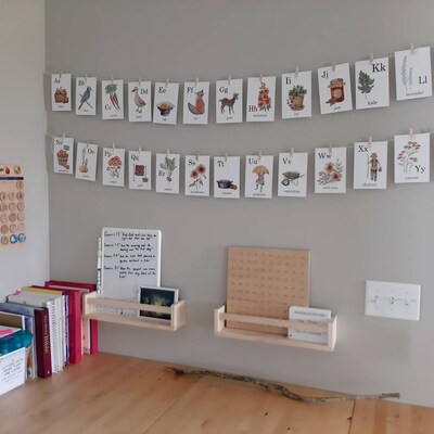 Nature Alphabet Flashcards / Watercolor Alphabet Cards / Homeschool ...