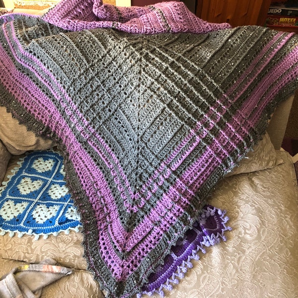 Nova Hooded Triangle Shawl Crochet Pattern, PDF Crochet Winter Hooded ...