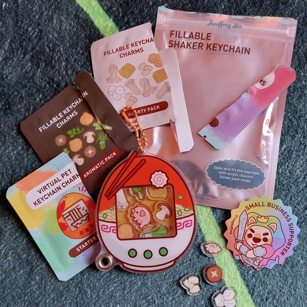 Cherry 'possum Virtual Pet Fillable Shaker Keychain - Etsy