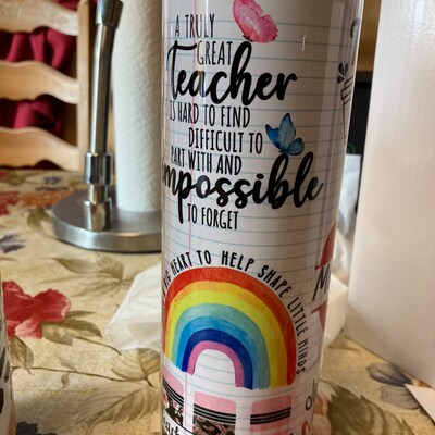 Teacher 20 Oz Skinny Tumbler Bundle, Teacher Life Back to School ...