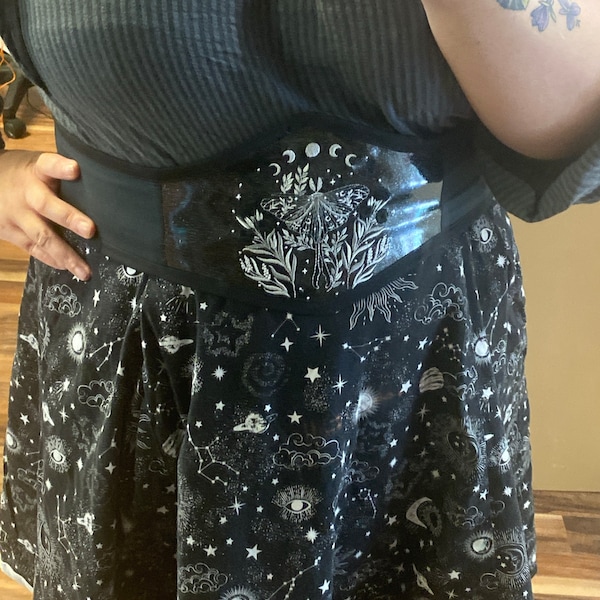 Black Luna Moth Corset Belt - Etsy