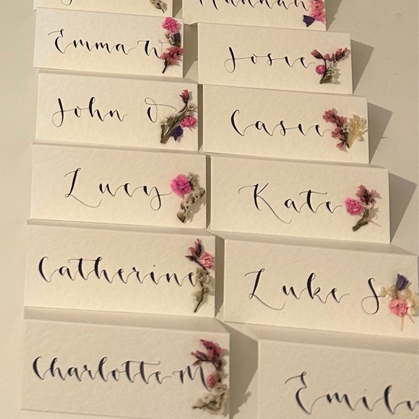 Calligraphy Lilac Place Cards - Hand Lettered Design - Choose From 3 ...