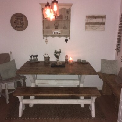 Large Rustic Style Elm Dining Table With Carved Legs - Etsy