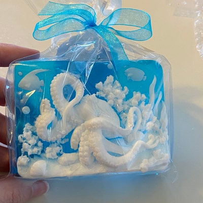 Gorgeous Octopus Soap Lavender Buds Deep Blue Sea Scented in Ocean ...