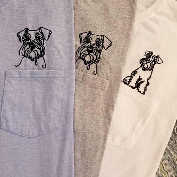 5 Embroidery Design Minimalist Puggle Dog Line Art,dog Breed,pet ...