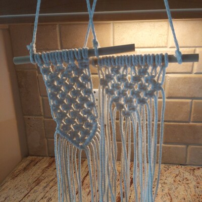 Mini Macrame Fingerlet Keychain With Lobster Claw Clasp, Flora ...