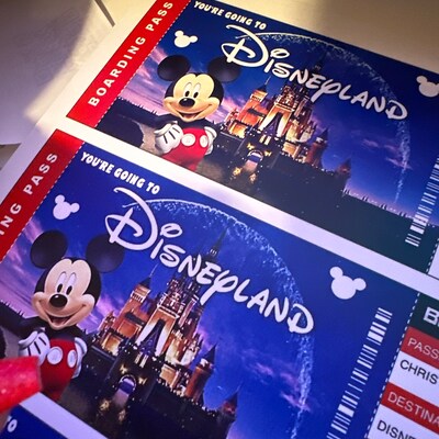 Surprise Trip Ticket to Disneyland, Boarding Pass, Ticket, Editable ...