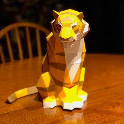 Bengal Tiger Paper Model ,papercraft , DIY , Low Poly , PDF Papercraft ...