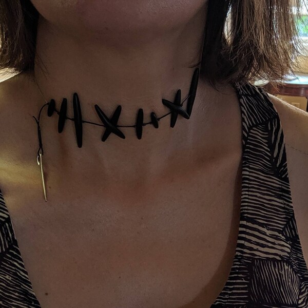 Zombie Stitch Necklace - Halloween Illusion Necklace - Etsy