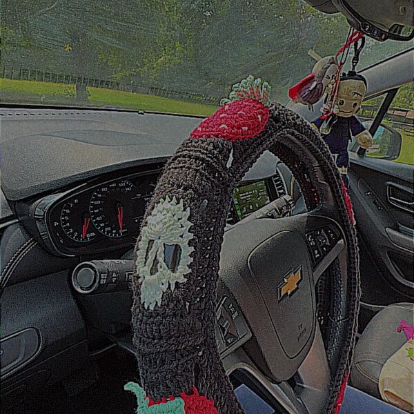 Strawberry Glow-in-the-dark Skull Steering Wheel Cover (custom Colors ...