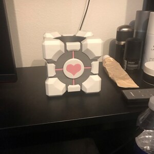 Portal Companion Cube Box 3D Printed Weighted Companion Cube Storage ...