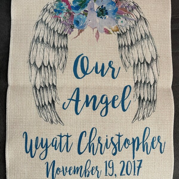 Baby Girl or Boy Angel Flag, Bereavement, Personalized With Name and ...