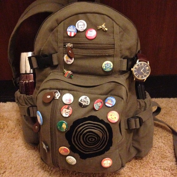 Tree Rings Canvas Backpack, 13-inch Laptop Travel Bag, Hiking Backpack ...