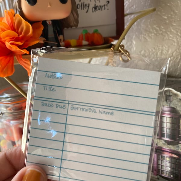 Library Card Sticky Notes - Reading Sticky Notes - Bookworm Gift ...