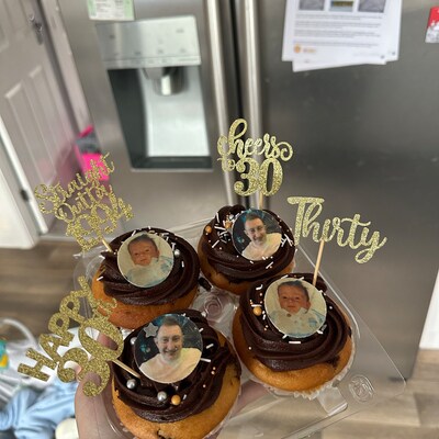 30 Personalised Edible Rice Paper Cupcake Toppers / Birthdays Pre Cut ...