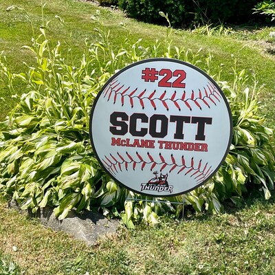Baseball Sport Cut-out Yard Sign 24x24 With H-stake Coroplast ...