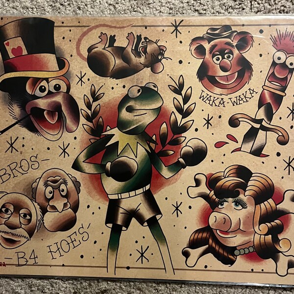 Muppet Show Traditional Americana Tattoo Flash Sheet - Etsy