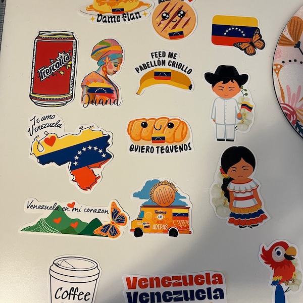 Venezuelan Gift Decals Set of 15 Waterproof Stickers Venezuela Souvenir ...