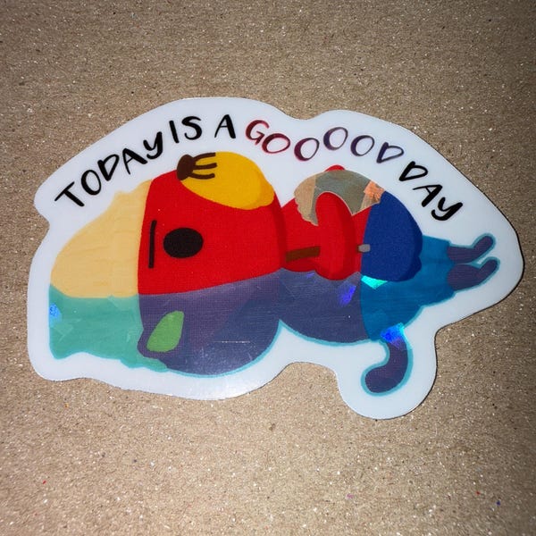 Holographic Pascal Good Day ACNH Sticker - Etsy