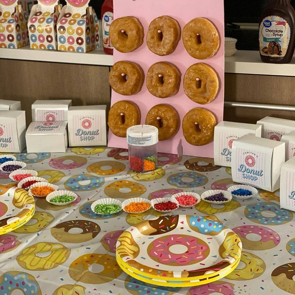 Donut Favor Boxes - Personalized Donut Shop Party Treat Box - Etsy