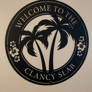Personalized Tropical Patio or Pool Sign, Custom Tropical Sign - Etsy