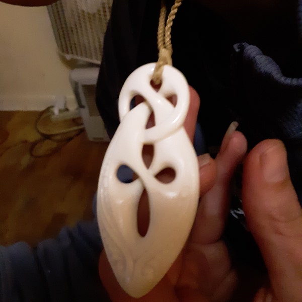 Maori Polynesian Bone Pendant With Adjustable Rope Necklace - Etsy