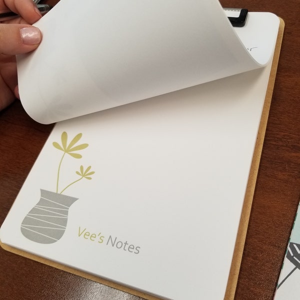 Personalized Notepad . POTTED PLANTS Note Pad . Floral Vase Notepad ...