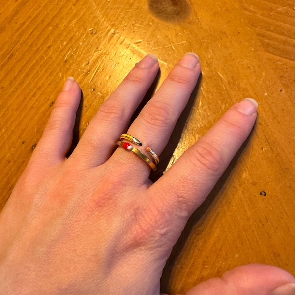 Pencil Ring Yellow and Silver - Etsy