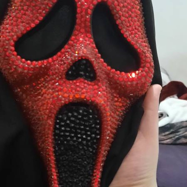 Rhinestone Bedazzled Ghostface Scream Mask - Etsy UK
