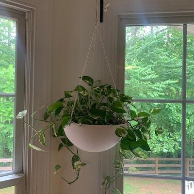 Large Hanging Bullet Planter, Ceramic Porcelain Hanging Planter, White ...