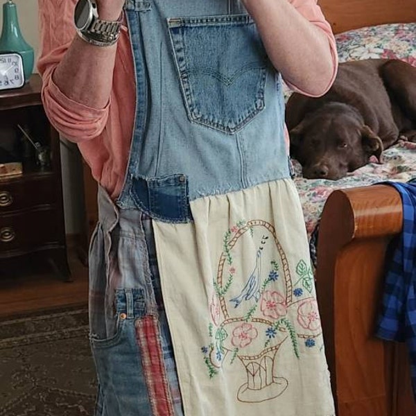 Wrangler Jeans Duster Coat M/L, Upcycled Coat, Stretch Denim ...