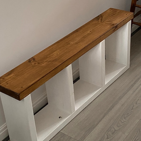 Solid Wooden Bench Seat Storage Unit Table - Etsy UK
