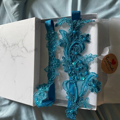 Wedding Garter,something Blue, Bridal Garter Ivory,bridal Garter,ivory ...