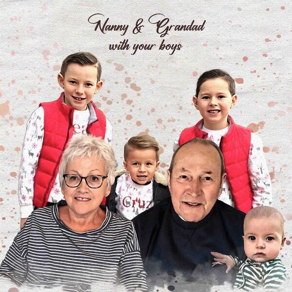 Personalized Family Portrait by Adding Loved Ones, Digital and Canvas ...