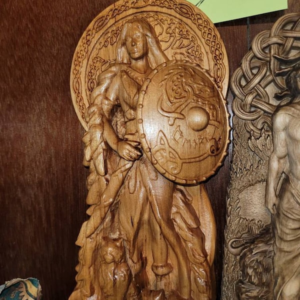 Freyja Statue, Freyja Goddess, Freyja Norse Goddess, Freyja Wooden ...