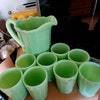 Jadeite Panel Pitcher With Your Choice of 4, 6 or 8 Tumblers by Mosser ...
