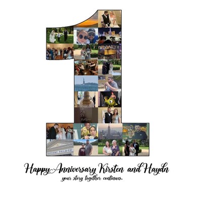 Personalize Baby's First Year Photo Poster Collage, Modern 1st Birthday ...