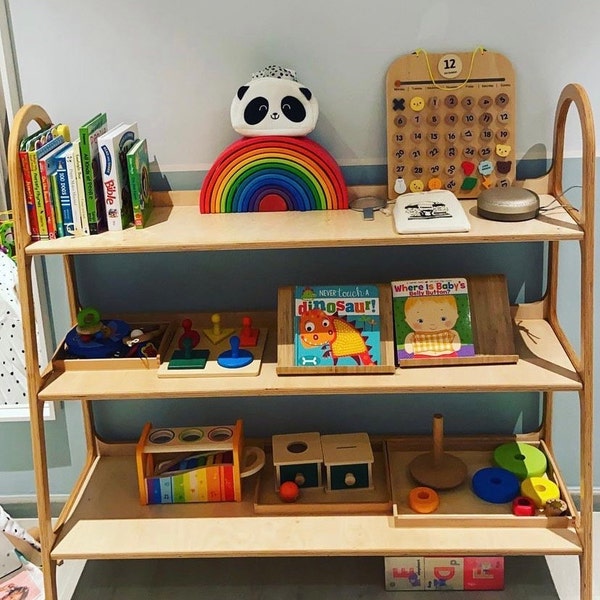 3 Shelves Montessori Toddler Toy Shelf, Display Shelf, Custom ...