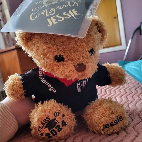 Graduation Teddy Bear With Custom School Badge + Degree Title, Plush ...