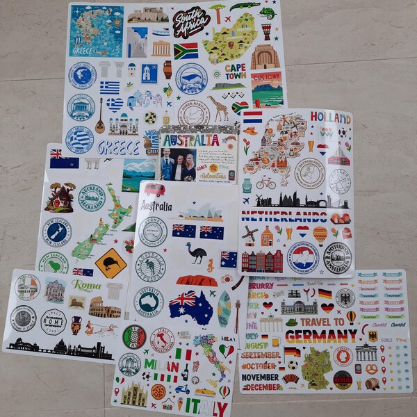 A5 Sticker Sheet Bali Landmarks Vinyl Stickers Indonesia Beach Sea ...