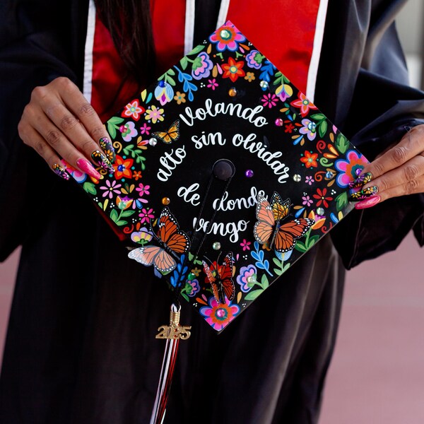 Floral Spanish Printed Graduation Cap Topper - Etsy