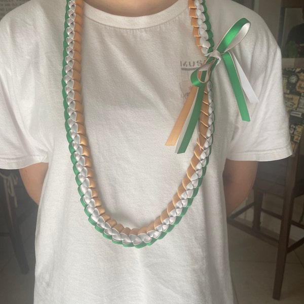 Hawaii 2 Color Satin Ribbon Lei, Graduation Lei, Senior Lei, Class of ...