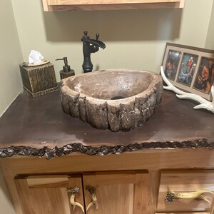 Tree Trunk Log Home Rustic Bathroom Vessel Sink - Etsy