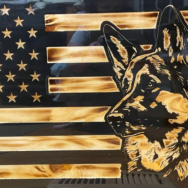 Epoxy Coated American Flag With Mountains , Mountain Range Art, Rustic ...