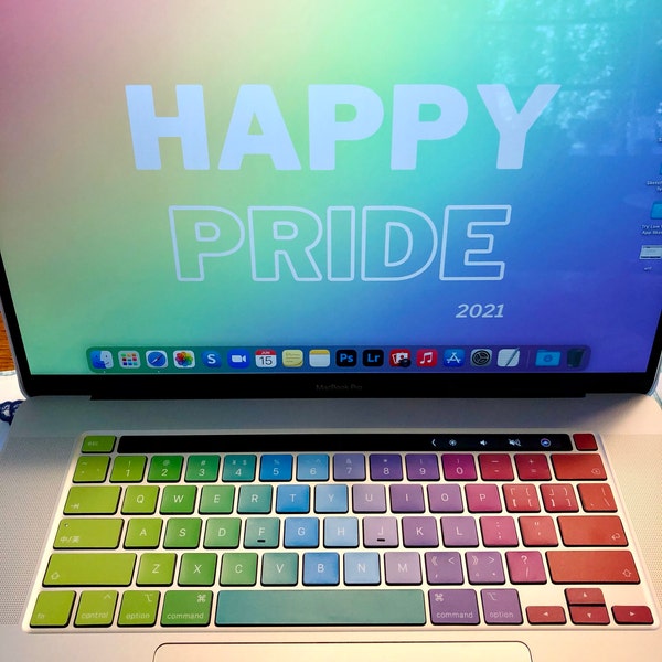 Vibrant Rainbow Mosaic Keys Sticker for MacBook Keyboard | Colorful ...