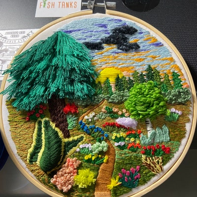 Forest Landscape, 3d Embroidery Pattern. Hand Embroidery Pattern PDF ...